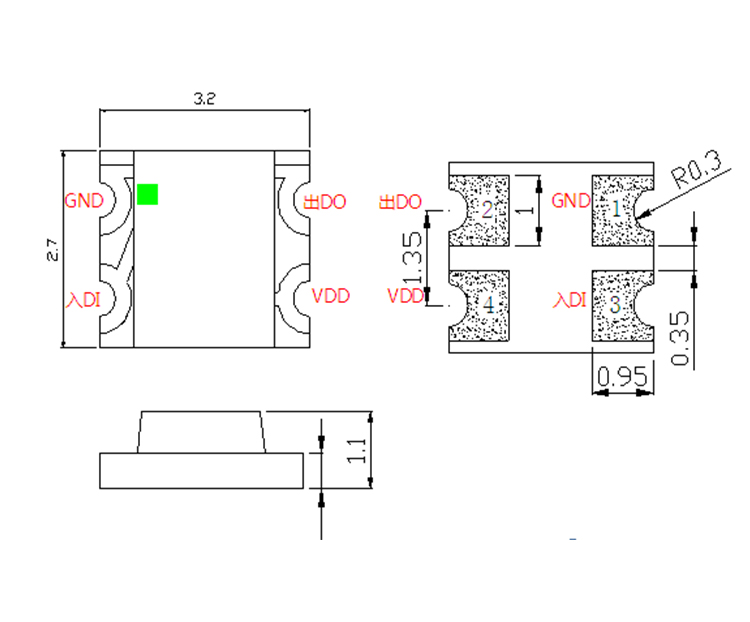 1209/WS2812可控幻彩七彩雾面LED发光二极管 - 直插式LED,LED接收头,LED发射管,深圳市超越光电有限公司